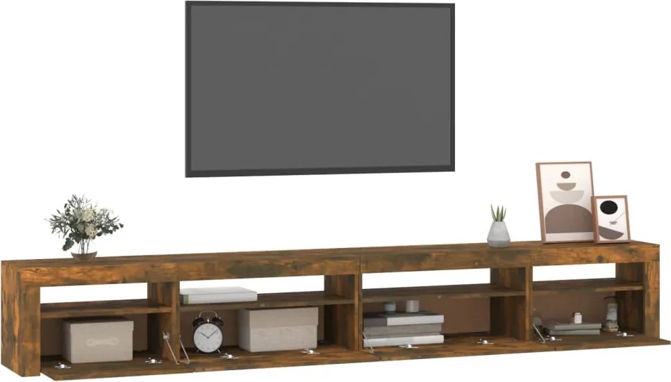 TV skříňka s LED osvětlením kouřový dub 270 x 35 x 40 cm 3152751