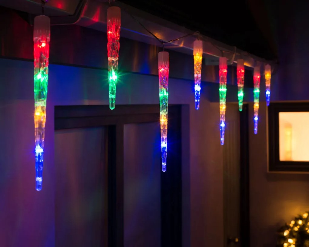 LED kapající rampouchy, 8ks, 23cm, různé barvy na výběr Barva: Různobarevná