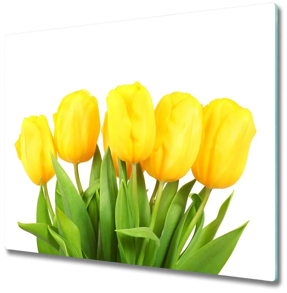 Skleněná krájecí deska Žluté tulipány