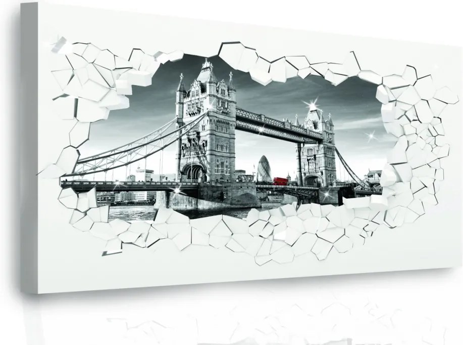 Moderní obraz - Tower bridge v kameni (60x60 cm) - InSmile ®