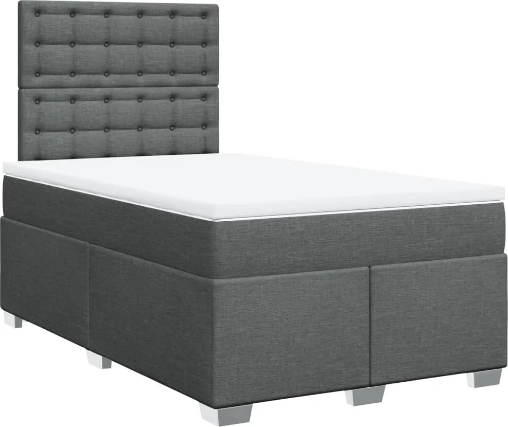 Box spring postel s matrací tmavě šedá 120x200 cm textil 3292770