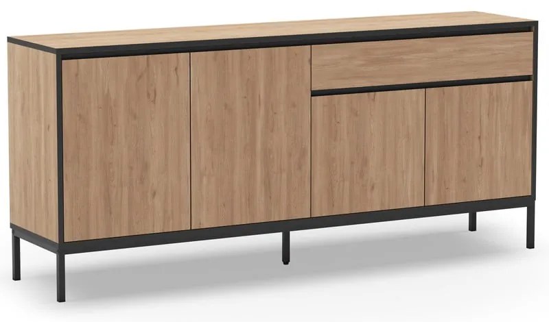 Nízká komoda v dekoru dubu v přírodní barvě 180x80 cm Lorenza – Marckeric