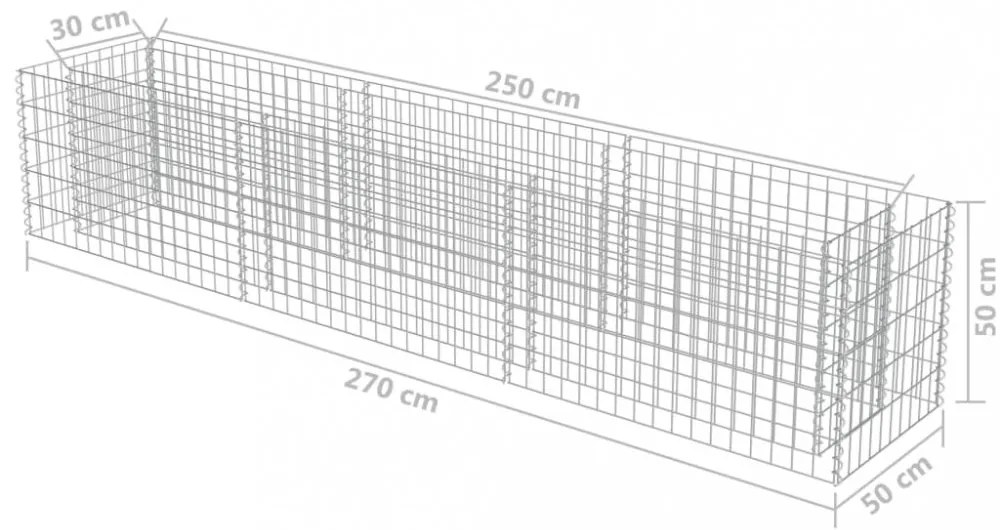 Gabionový vyvýšený záhon pozinkovaná ocel Dekorhome 450x50x100 cm