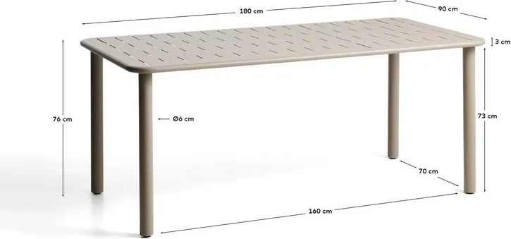 Ocelový zahradní jídelní stůl 90x180 cm Brai – Kave Home