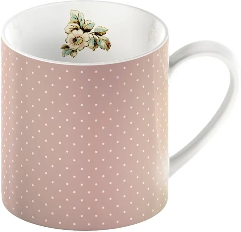 Růžový porcelánový hrnek s puntíky Creative Tops Cottage Flower, 330 ml