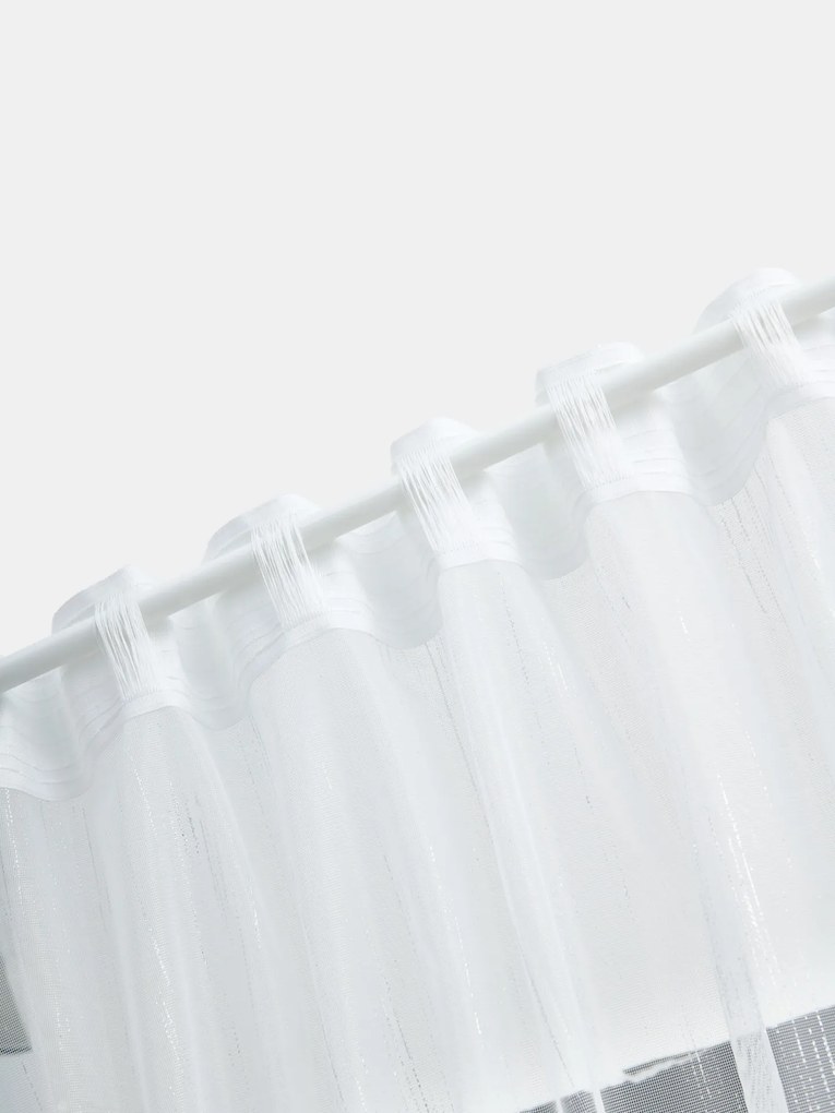 Sinsay - Sada záclon na řasící pásce s metalickým efektem opotřebení 2 pack - bílá