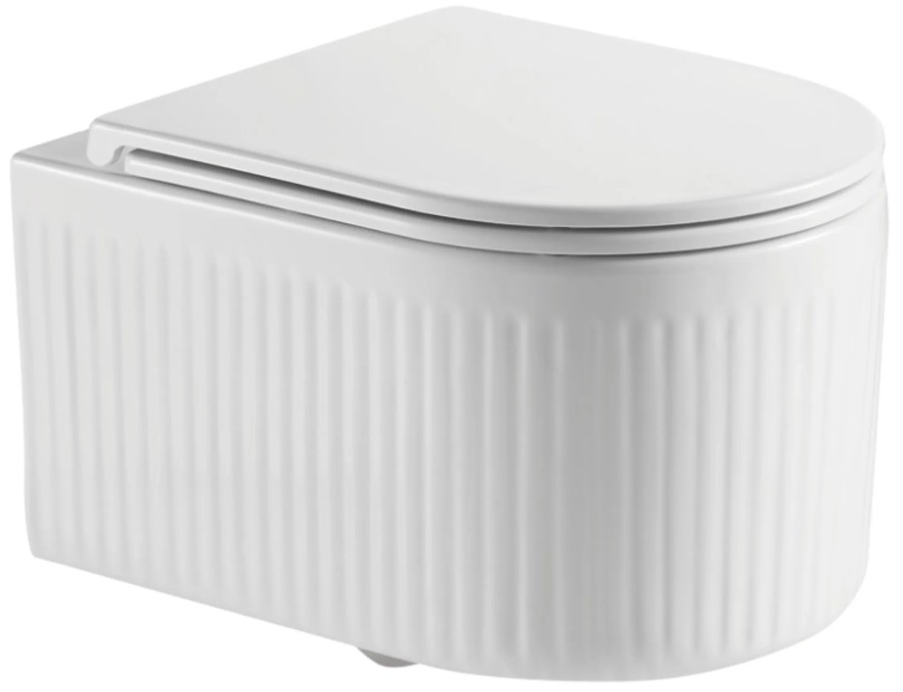 Invena Glamour, závěsná WC mísa se Swirlflush 495x365x363 mm + toaletní sedátko s pomalým zavíráním, bílá, INV-CE-92-001-L