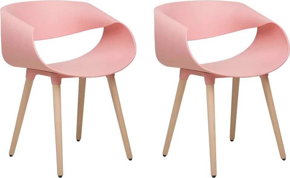 Sada 2 světle růžových židlí - CHARLOTTE