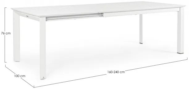 BIZZOTTO rozkládací zahradní stůl KONNOR 160/240x100 cm bílý 0662276