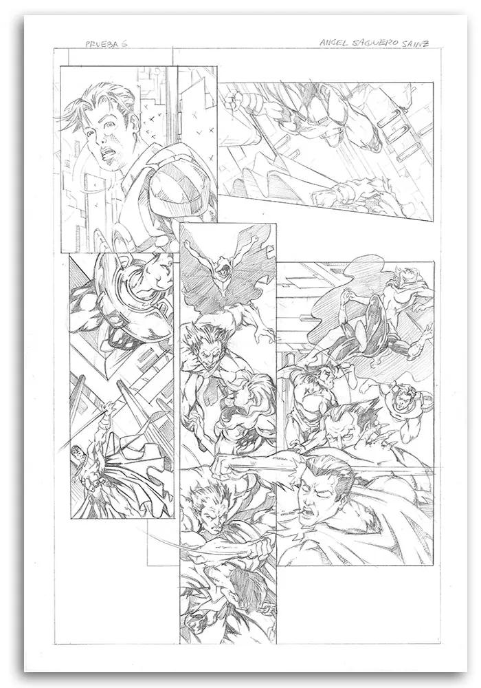 Gario Obraz na plátně Velký bitevní komiks - Saqman Rozměry: 40 x 60 cm