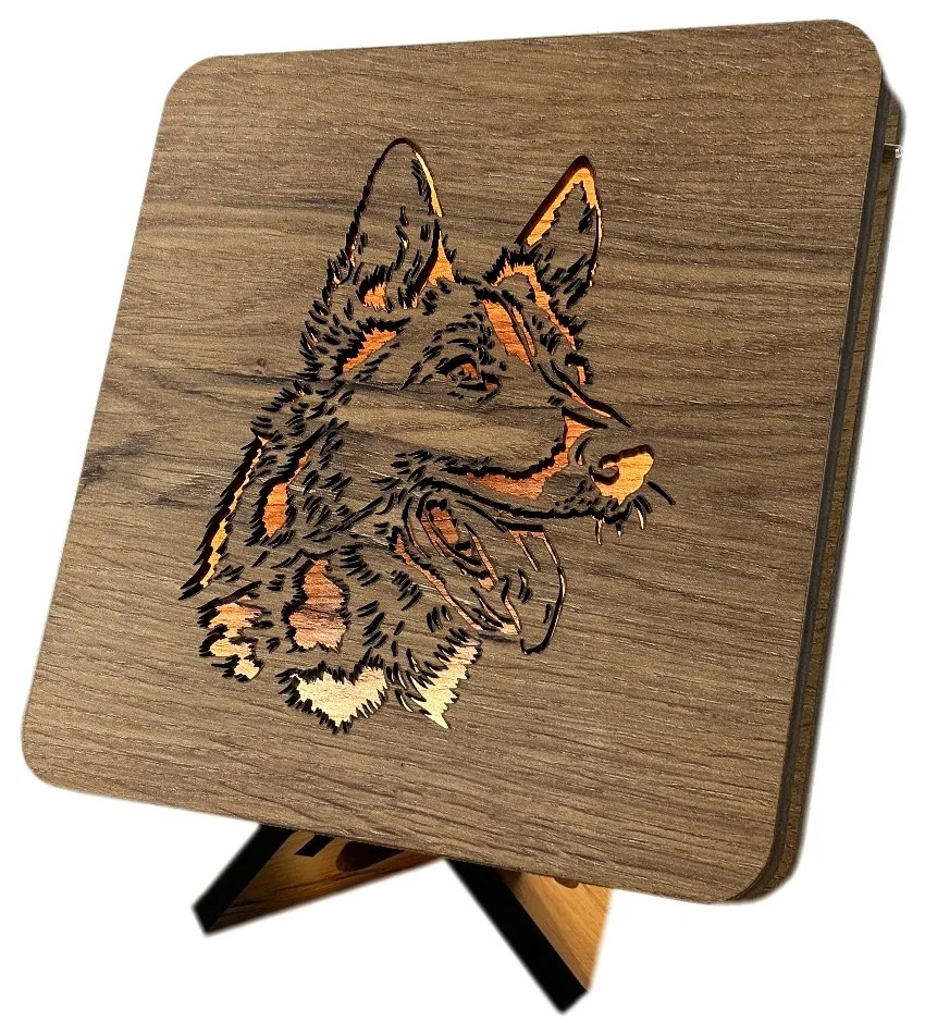Li-Go "Německý ovčák" lampa 19x19cm provedení povrchu: bříza