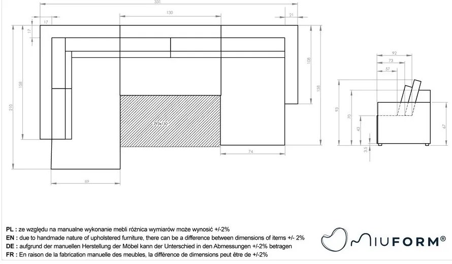 Krémová rozkládací rohová pohovka (do "U") Homely Tommy – Miuform