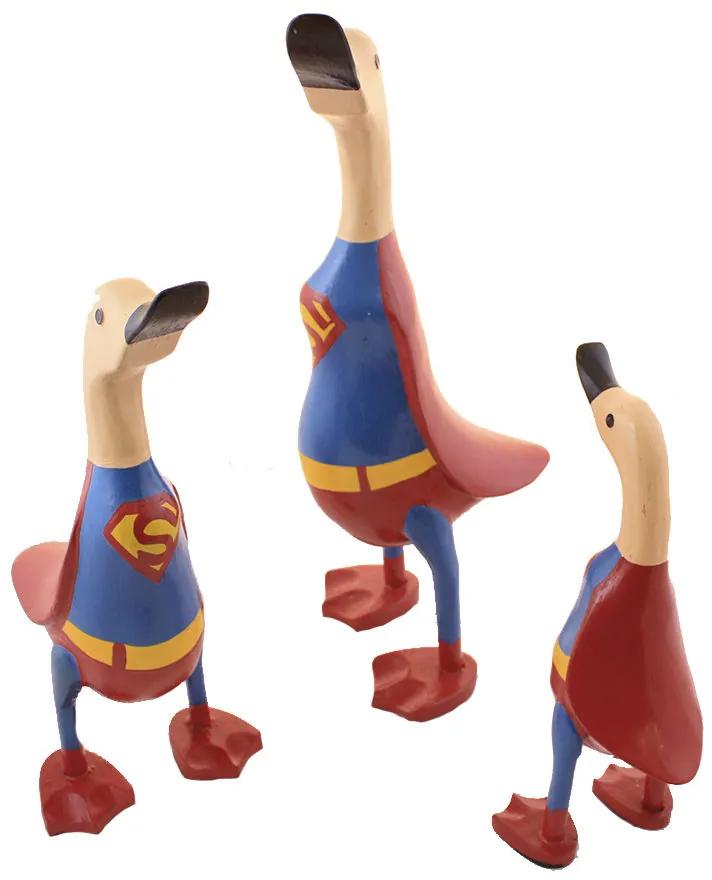 Dřevěná kachna Superman 37 cm