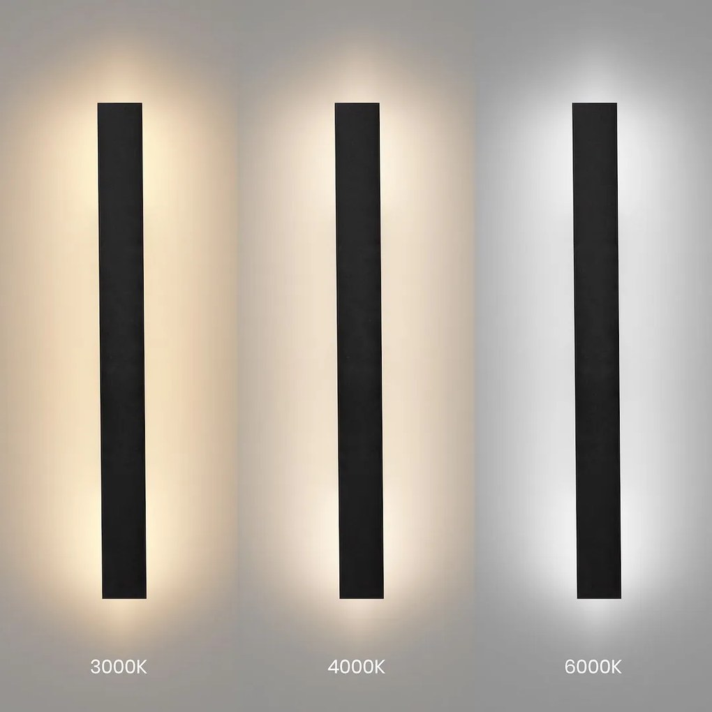 Exteriérové nástěnné LED svítidlo Wow, 1x LED 11w, 3CCT, černá, (60 cm)