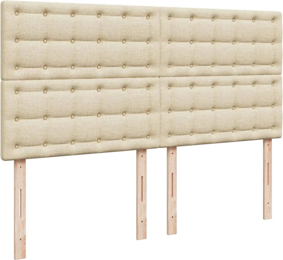Box spring postel s matrací krémová 200x200 cm textil 3291406