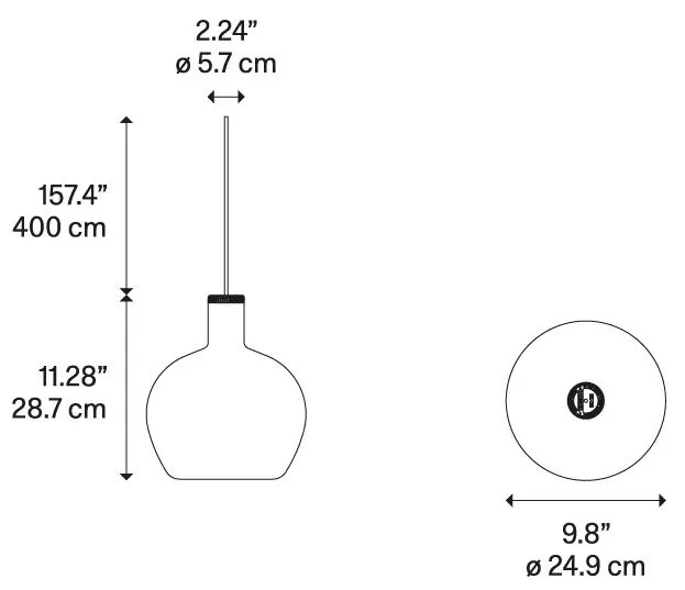 Diesel 50323 5200 Flask C cluster, závěsné svítidlo z pískového skla, 1x15W E27, prům. 24,9cm