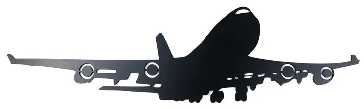 Dřevěná dekorace Letadlo B 747 černá (67 x 18 cm) - Kvalitní samolepky.cz