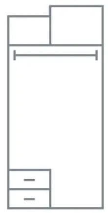 Tablo - šatní skříň TA3 - grafit/enigma