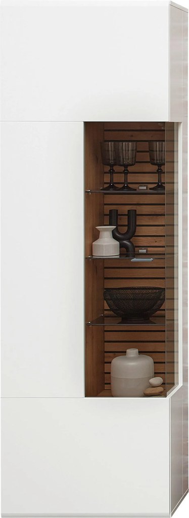 XXXLutz VITRÍNA, bílá, dub artisan, 65/201/40 cm Stylife - Kredence a vitríny - 001937008429