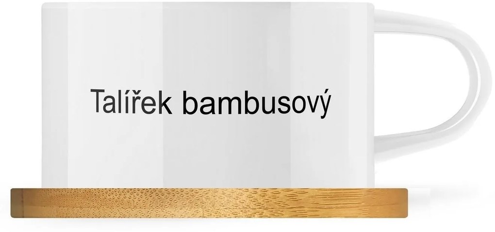 Hrnek makronka "miluju", + bambusový talířek