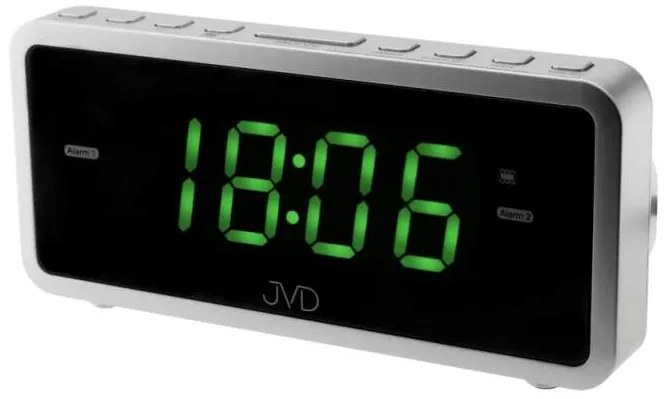 Digitální budík do sítě se zelenými LED svítícími čísly a vibracemi JVD SB701.3