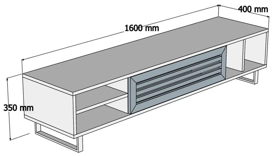Hnědo-šedý TV stolek Safir