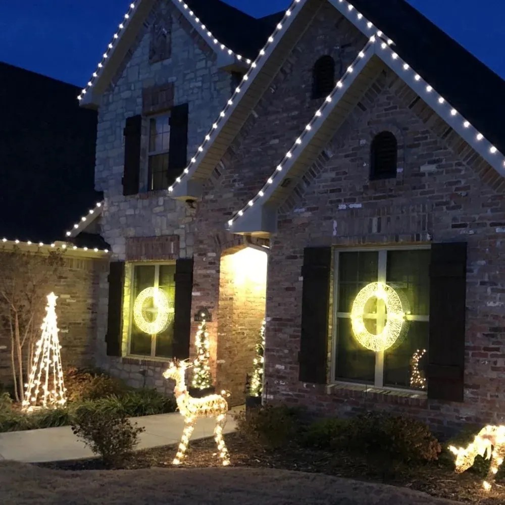 Vánoční LED světelný věnec, teplá bílá, Ø 50cm