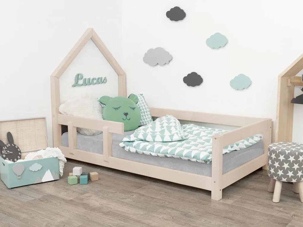 Benlemi Dětská postel domeček POPPI s bočnicí vlevo Barva: Béžová, Rozměr: 90 x 200 cm
