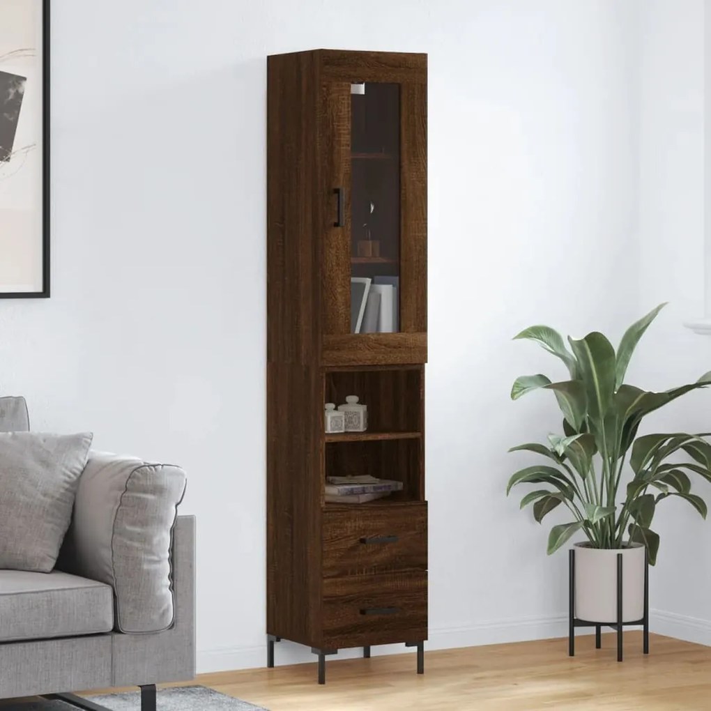 vidaXL Skříň highboard 34,5 x 34 x 180 cm kompozitní dřevo [3199298] Barva: dub sonoma