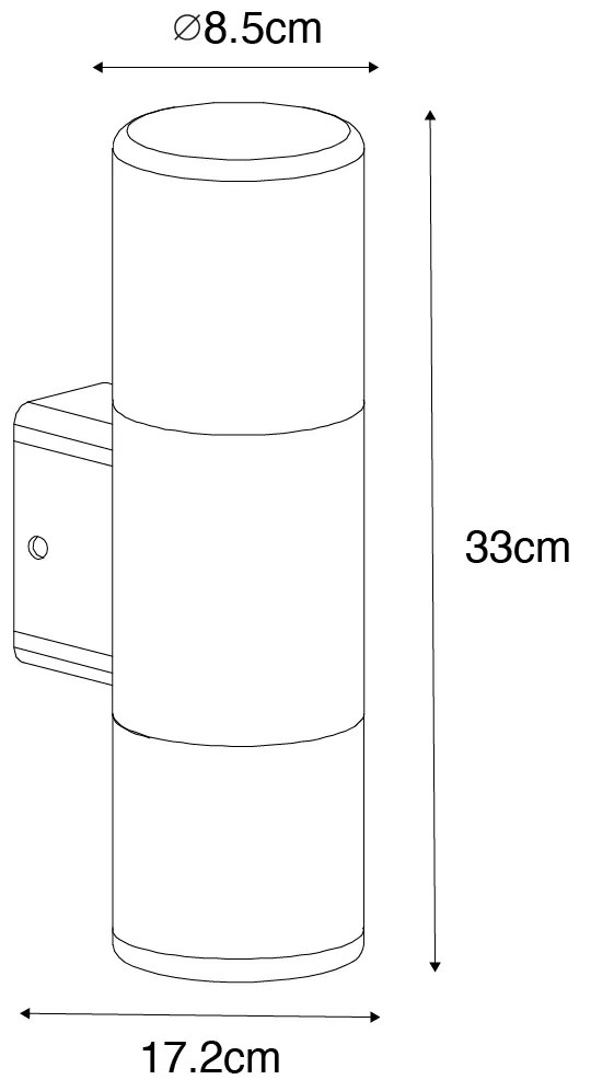 Moderní venkovní nástěnné svítidlo černé 2-světlo IP44 - Odense