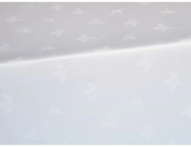 SCANquilt ubrus SOLID lístečky bílá 155 cm kulatý