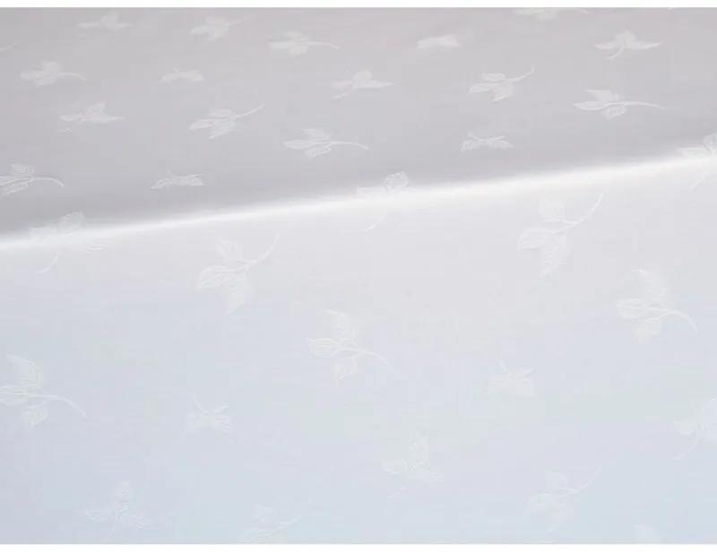 SCANquilt ubrus SOLID lístečky bílá 155 x 250 cm ovál
