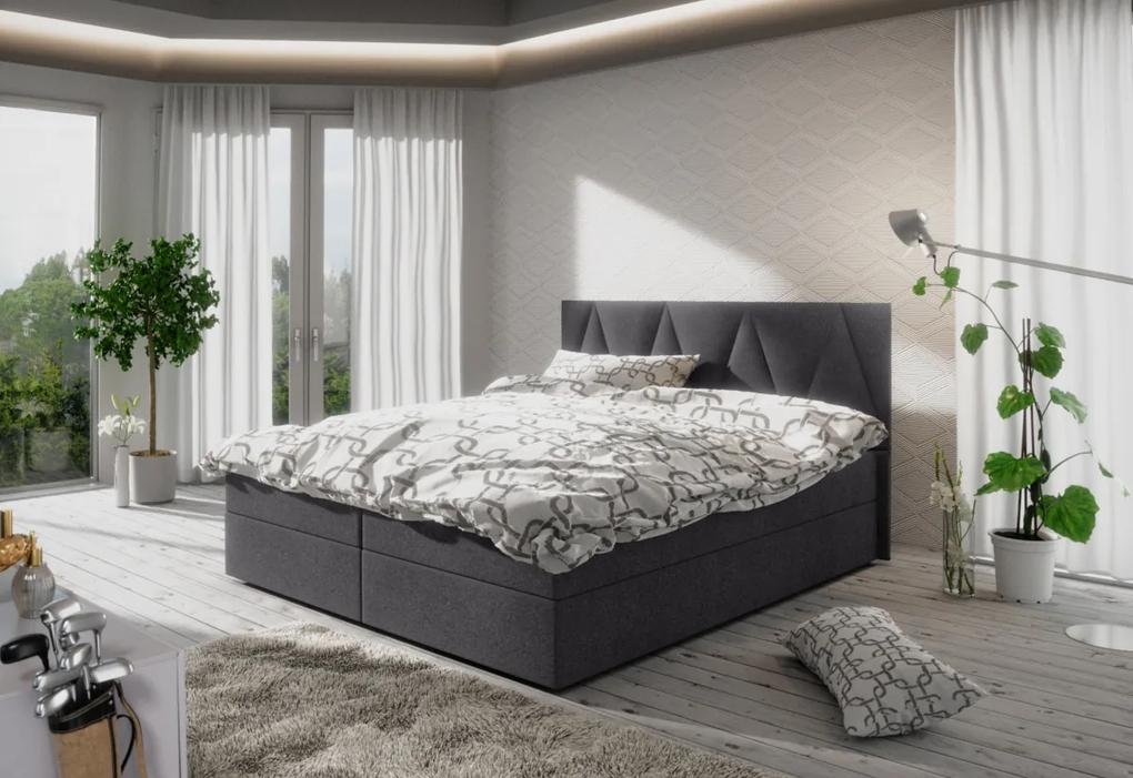 Čalouněná postel FADO 3 + rošt + matrace + topper, 160x200, cosmic97