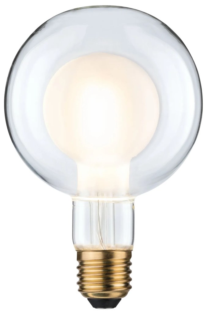 Paulmann 28768 LED Inner Shape Globe G95, LED žárovka s matným a čirým sklem 4W LED E27 2700K, stmívatelná, prům. 9,5cm