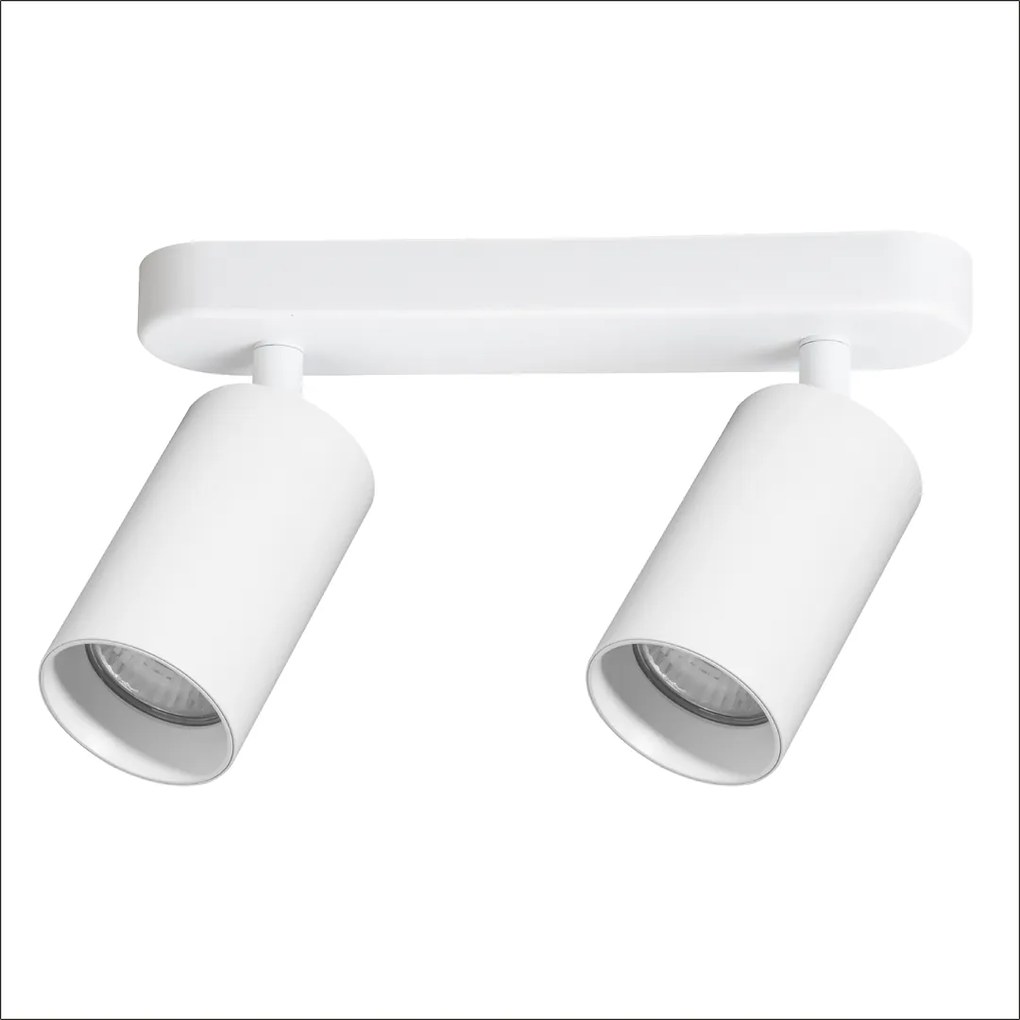 Bodové svítidlo Pipe, 2x bílé kovové stínítko, w