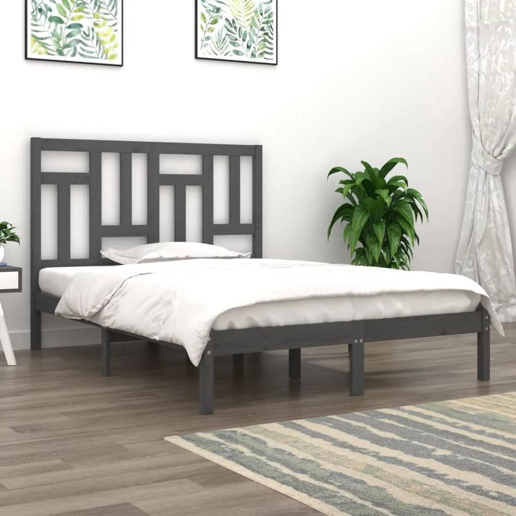 Rám postele šedý masivní borovice 140 x 190 cm,  3104525