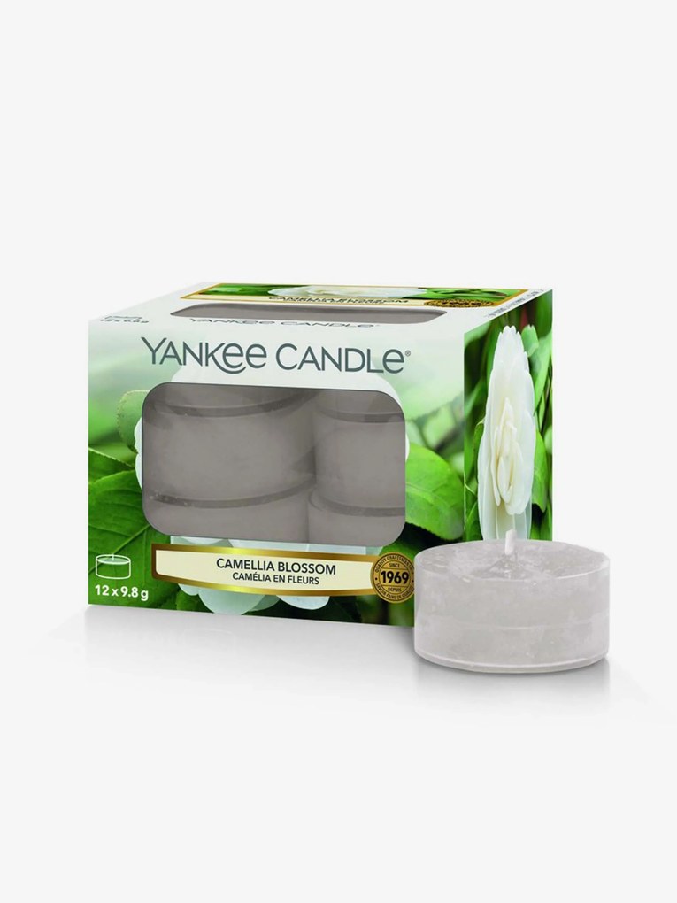 Yankee Candle šedé vonné čajové svíčky Camellia Blossom