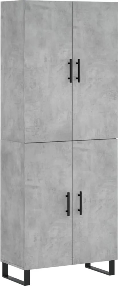 Skříň highboard betonově šedá 69,5x34x180 cm kompozitní dřevo 3195703