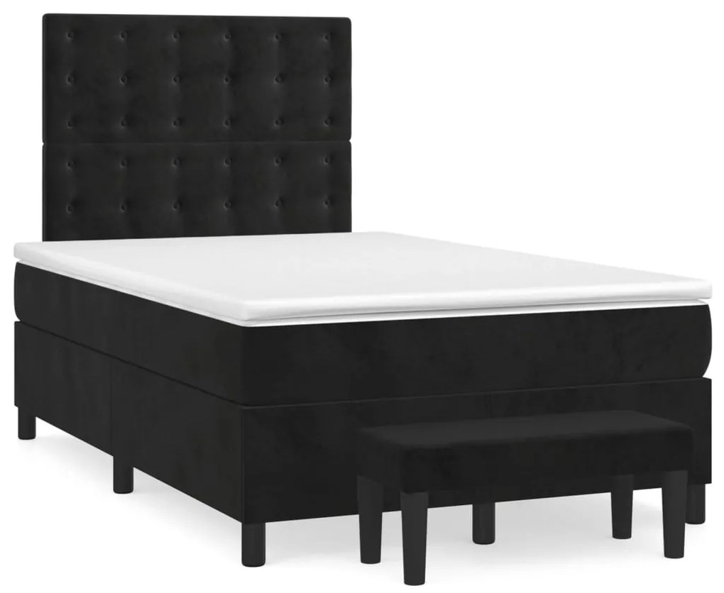 Box spring postel s matrací černá 120 x 190 cm samet 3270495