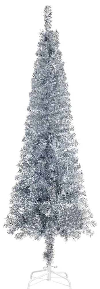 329238 vidaXL Úzký vánoční stromek stříbrný 150 cm