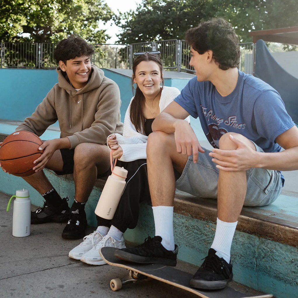 Nerezová termolahev s brčkem 1l - šedá/zelená