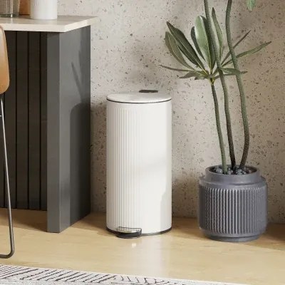 HOMCOM Koš na odpadky 30 L nášlapný s víkem Softclose a pedálem, vnitřní kovový kbelík, černý, 36 x 30 x 60,5 cm 851-063V00CW