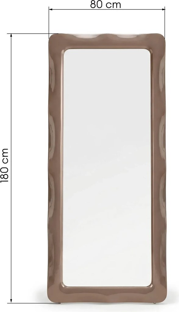 Nástěnné zrcadlo Noelle 180x80 cm moka