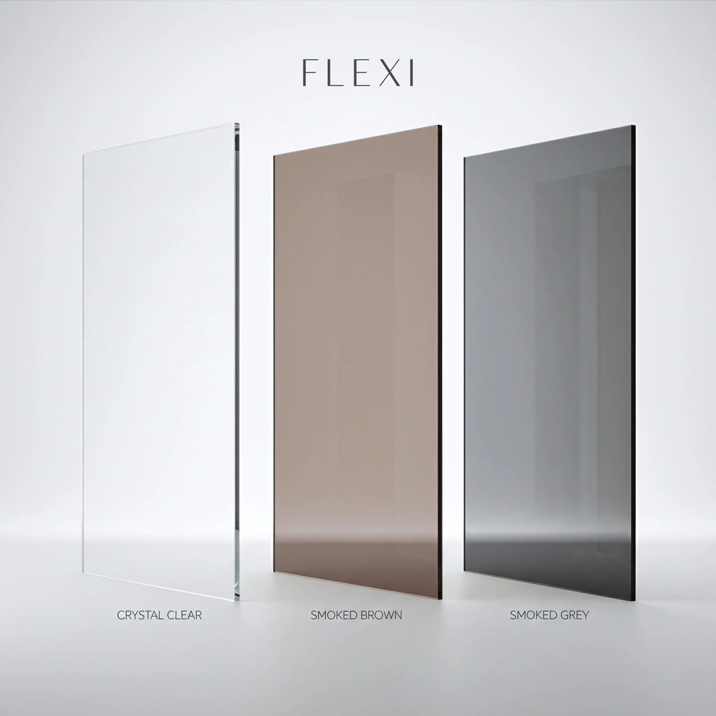 Bezrámová sprchová zástěna REA FLEXI BRUSH COPPER 110 cm, měď kartáčovaná/šedá kouřová - bez vaničky