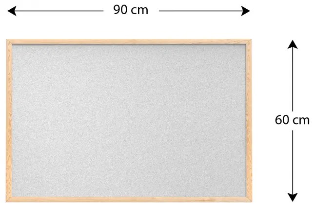 Allboards šedá korková tabule 90x60 cm,TKLIGHTG96D