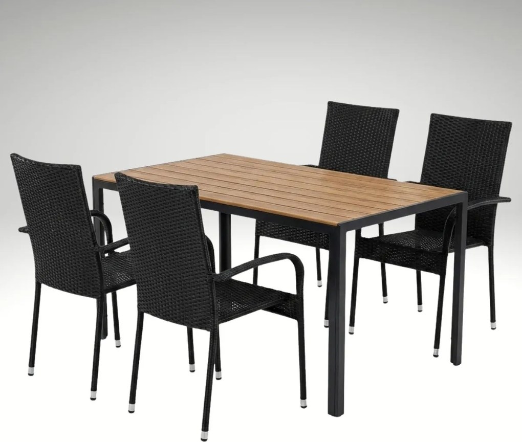 Vikio Zahradní ratanový set 140x80 pro 4 osoby DT255-P2 přirodní