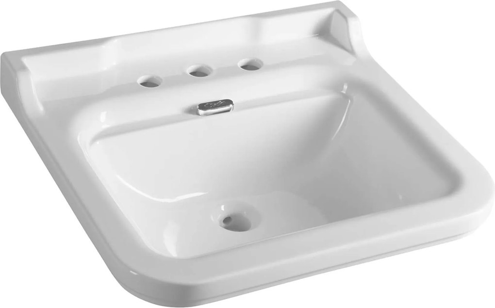 Sapho Kerasan Waldorf - Umyvadlo 60x55 cm, s přepadem, 3 otvory pro baterii, bílá 4140K1-3