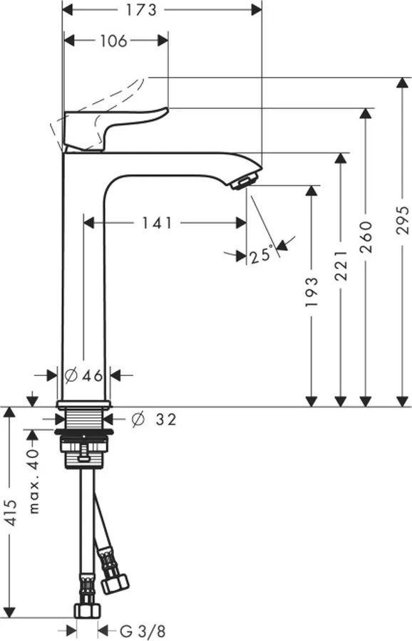 Hansgrohe Metris New, páková umyvadlová baterie 200, chromová, 31185000