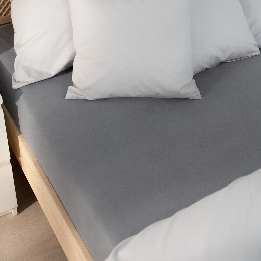 Goldea jersey elastické prostěradlo - antracitové 200 x 220 cm