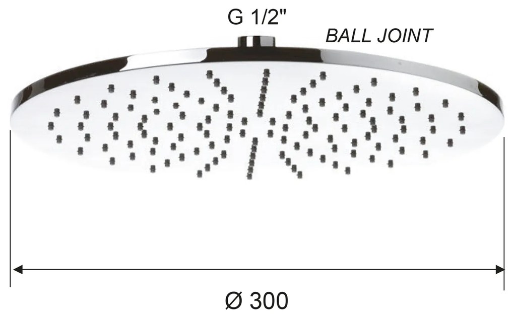Sapho Sapho, Hlavová sprcha, průměr 300mm, bílá mat, SF414